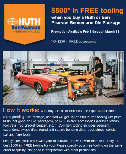 Huth Pipe Bender Promo - Automotive Tools & Equipment