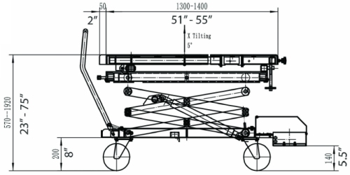 Lift Table, 2600 lb Capacity, for Engines, Transmissions & EV Batteries ...